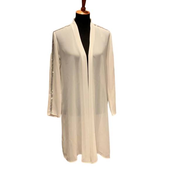 Prelude | Sweaters | New Prelude Womens Long Sheer Open Jacket In White ...